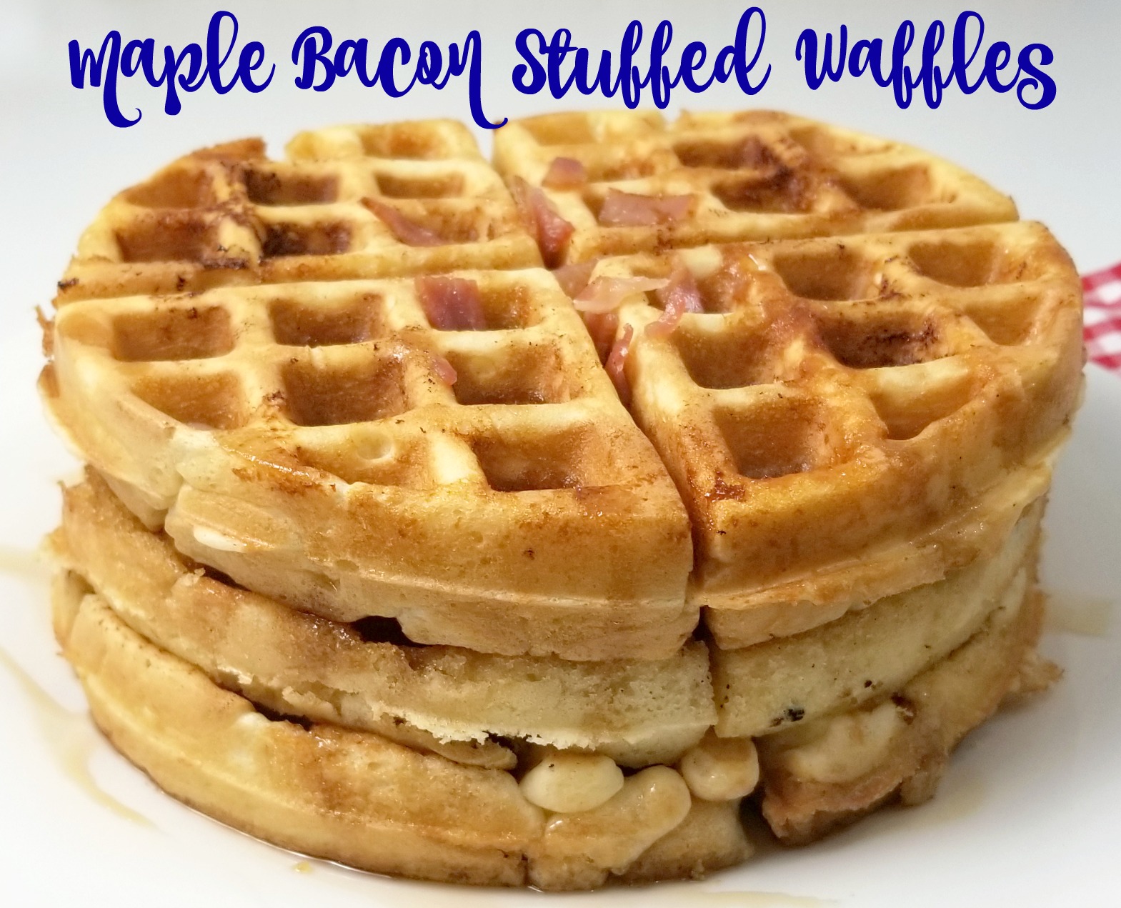 Maple Bacon Stuffed Waffles